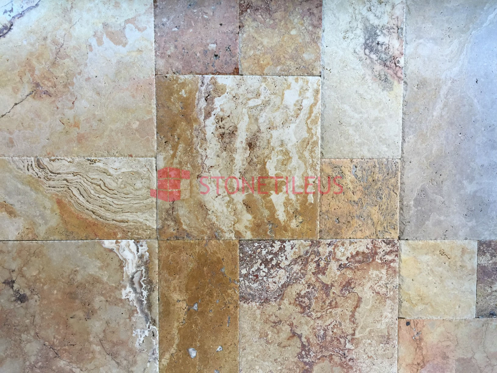 Antique Blend Brushed Chiseled French Pattern Travertine Tiles ...
