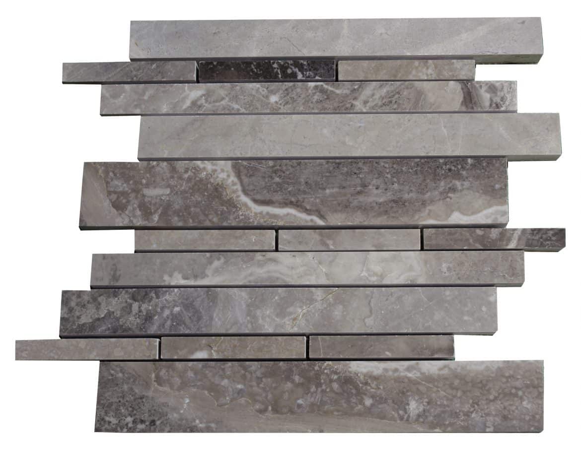 Silver Linear Polished Marble Mosaic Tiles - Wholesale Paver