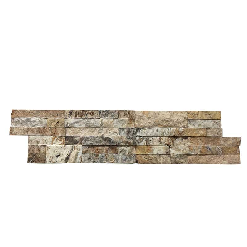 Tiger Skin Linear Split Face Travertine Mosaic Tiles 6x24 - Wholesale Paver